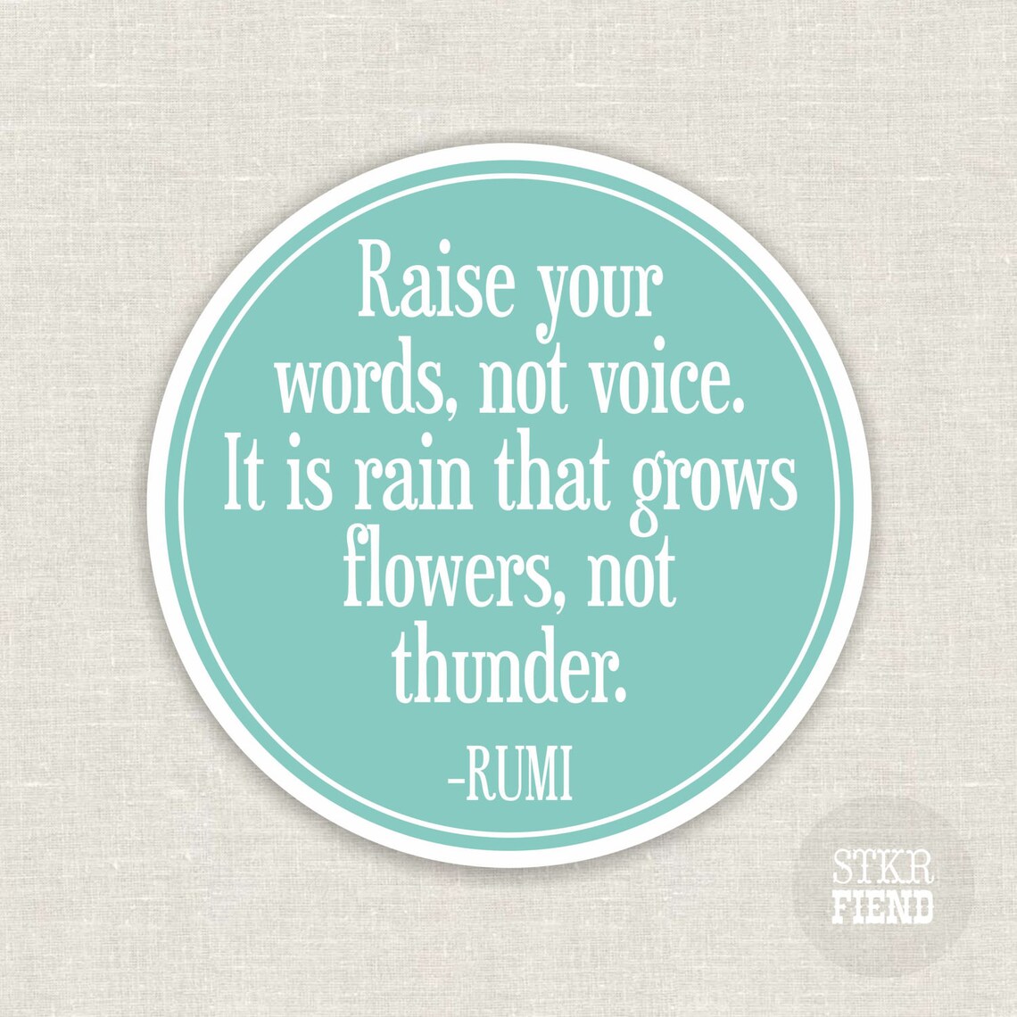 Raise Your Words Rumi Quote | Vinyl Bumper Sticker | Skateboard Decal ...