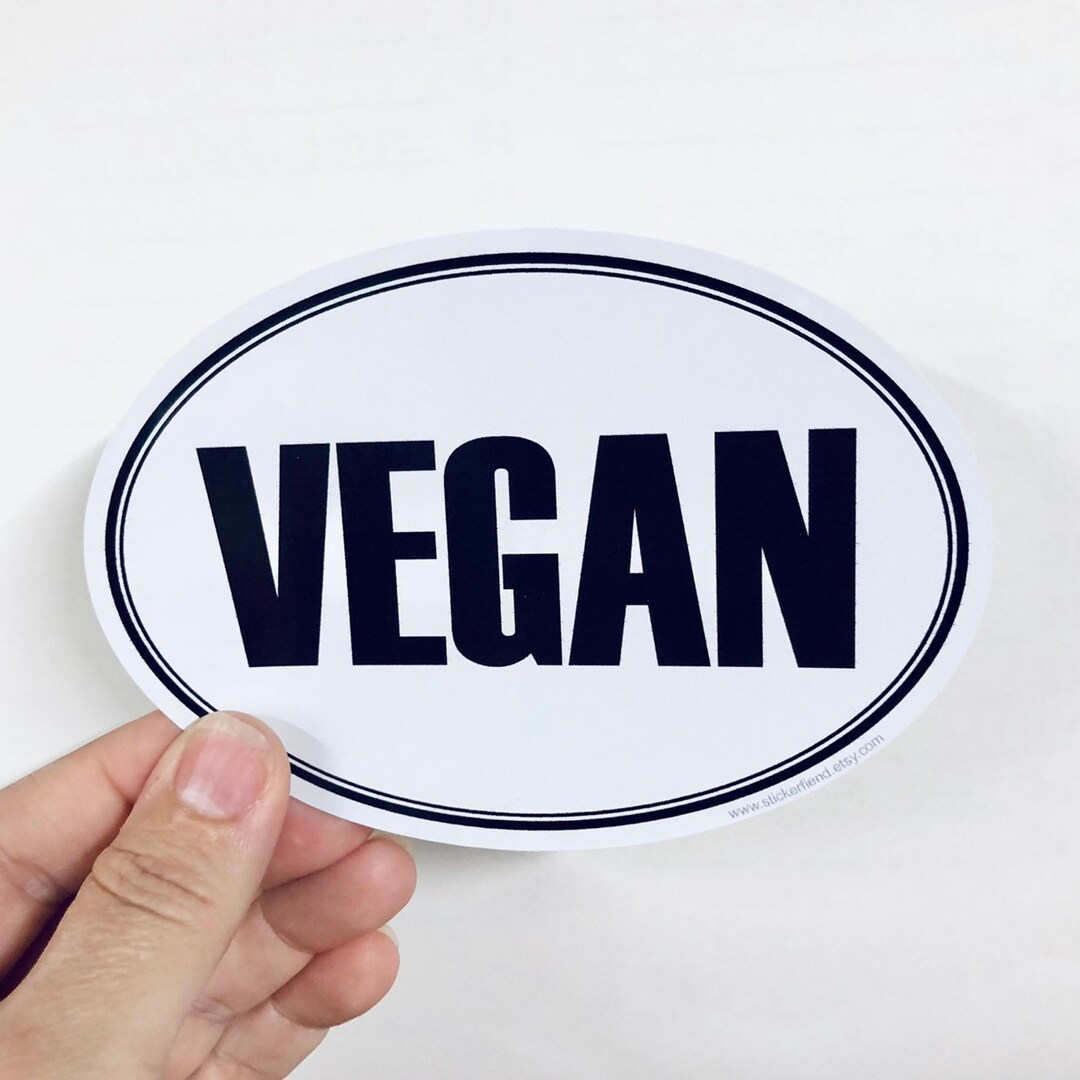 Vegan Oval Bumper Sticker - Etsy