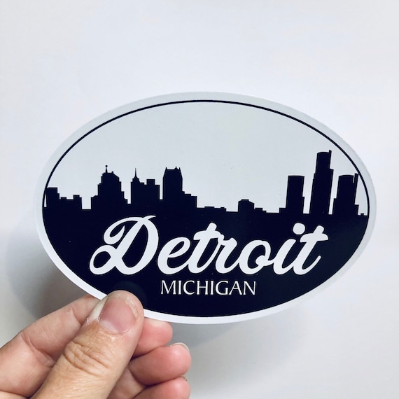 Detroit Skyline Vinyl Sticker | Etsy