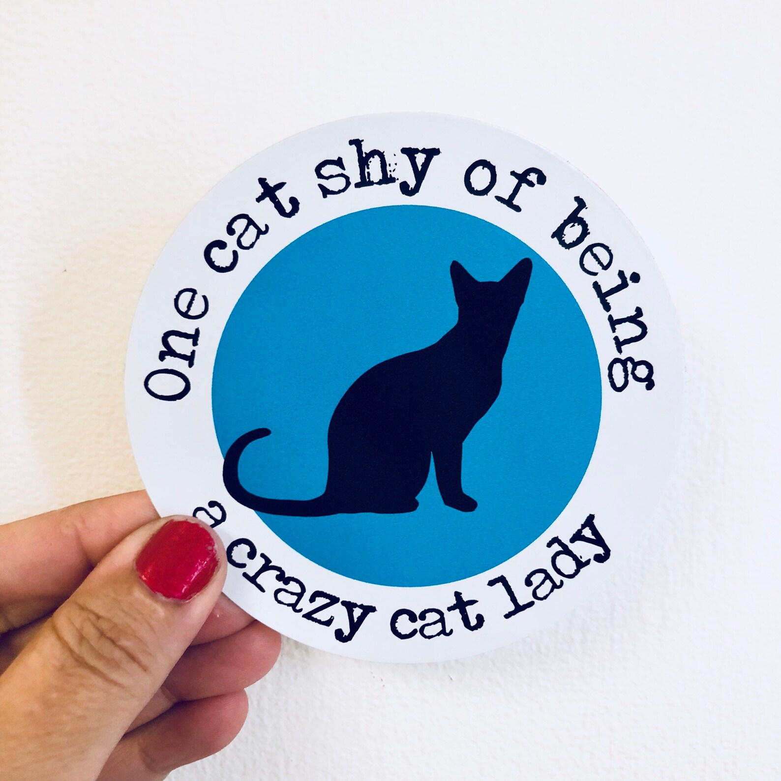 One Cat Shy of Being a Crazy Cat Lady Vinyl Sticker - Etsy