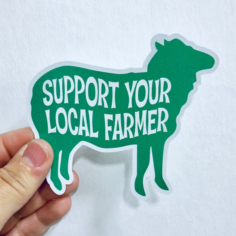 Support your local farmers sheep sticker vinyl bumper | Etsy