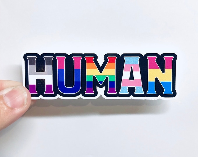 HUMAN Identity Flags Vinyl Sticker - Etsy
