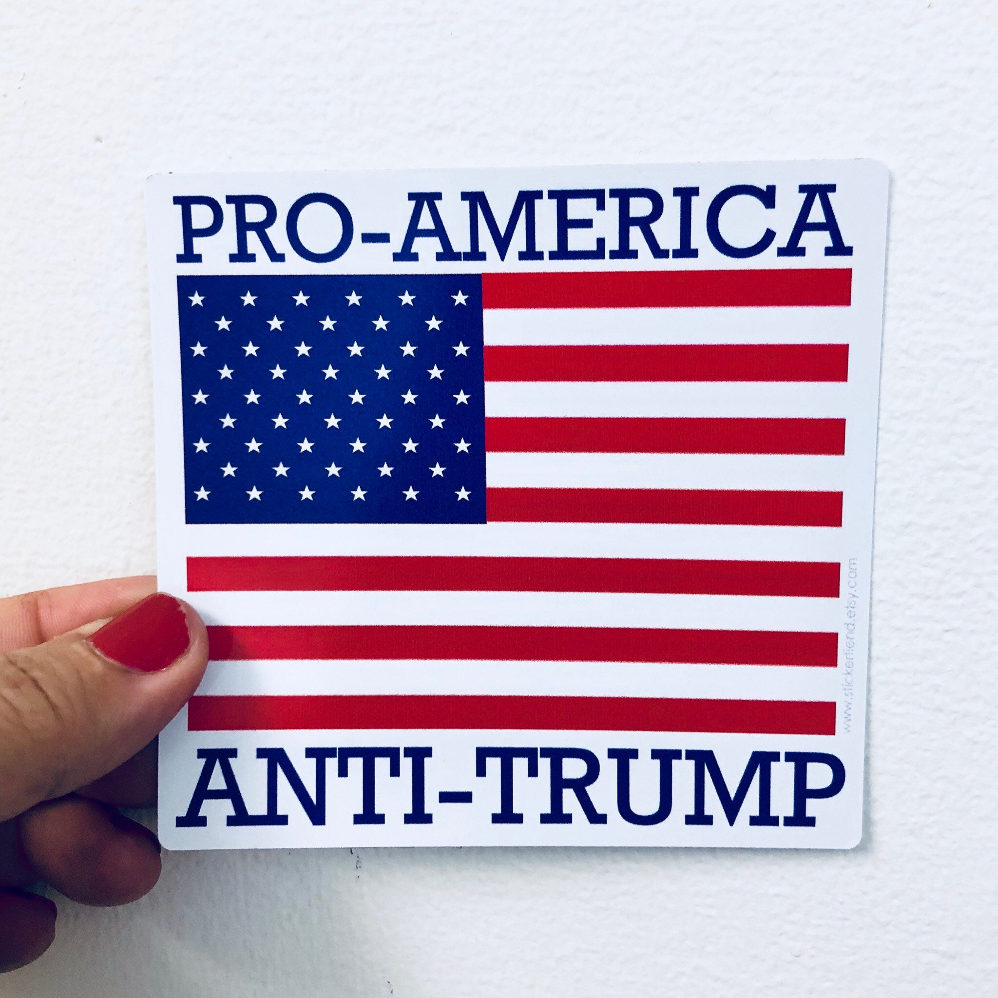 Pro America anti trump American flag vinyl sticker | Etsy