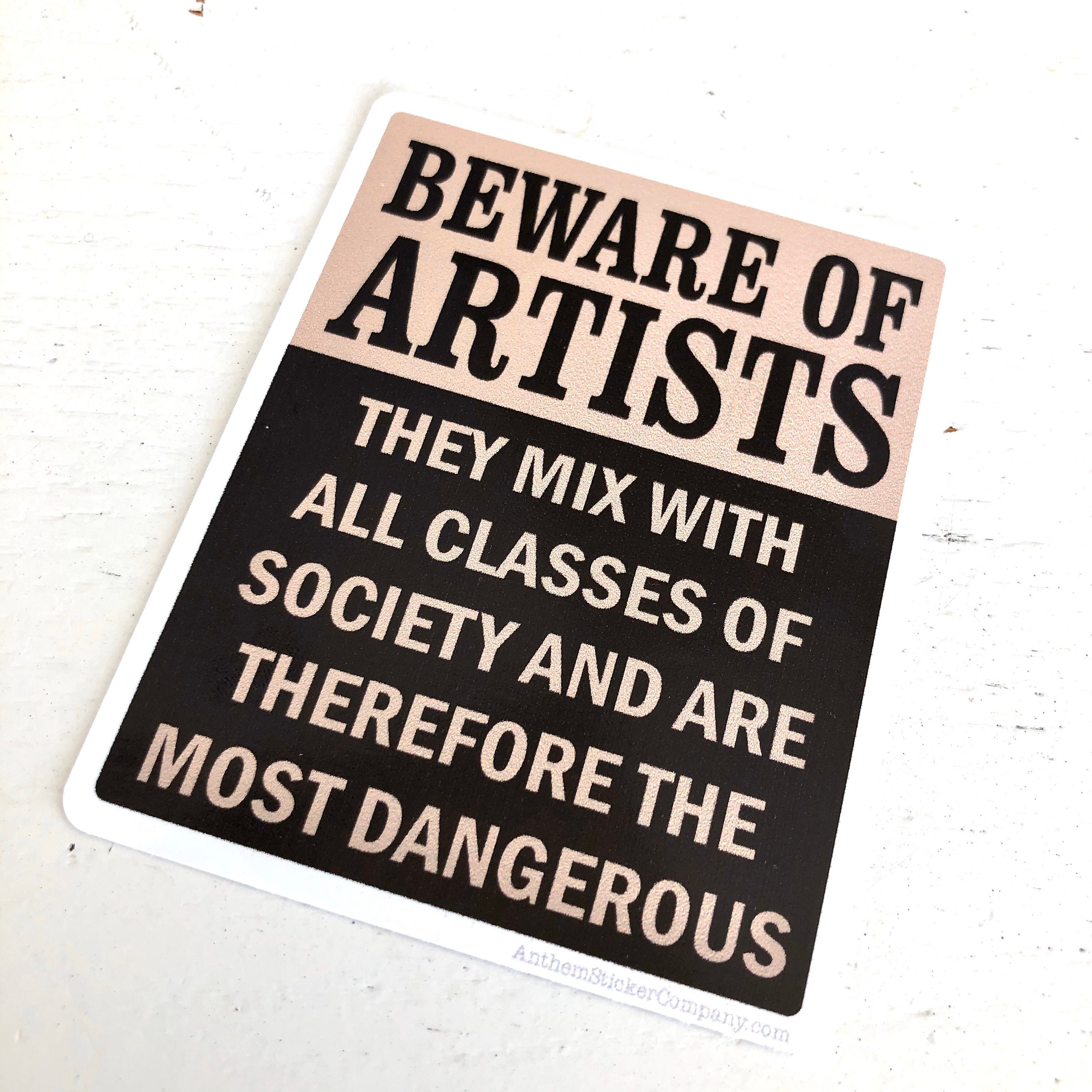 Beware of artists vinyl sticker | Etsy