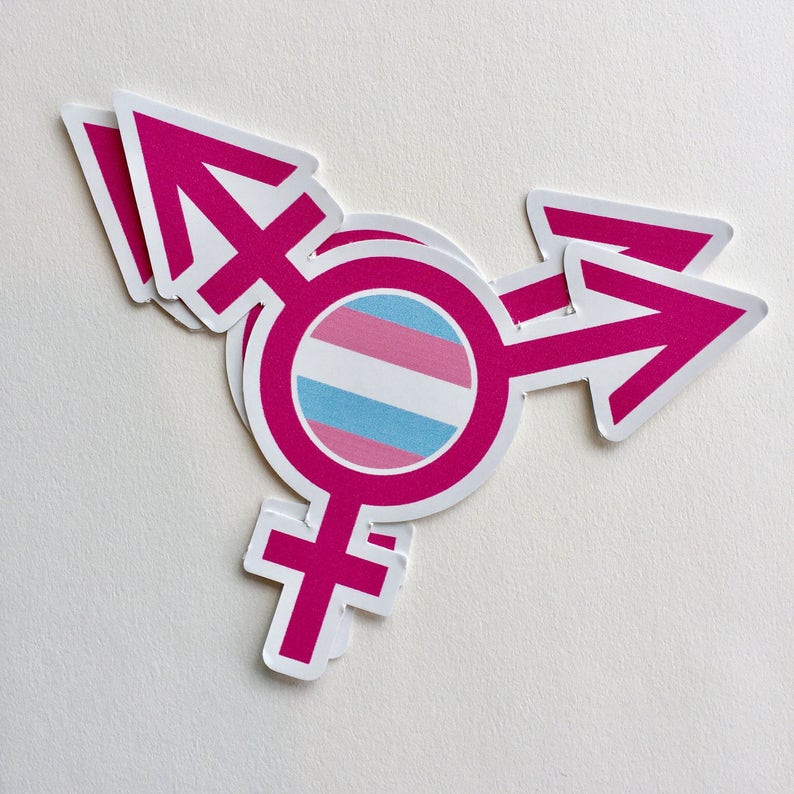 Transgender rights symbol vinyl sticker | Etsy