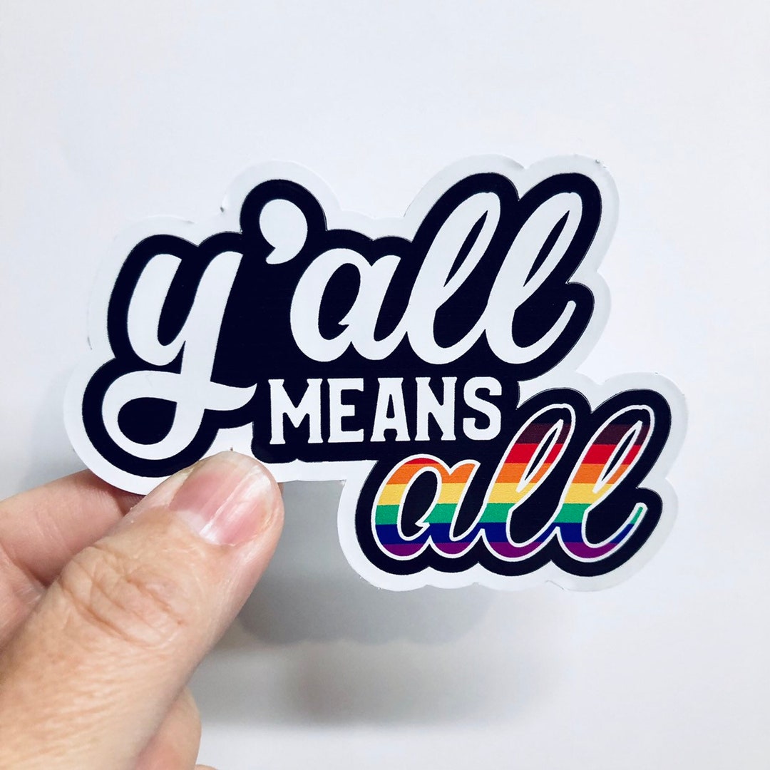 Y'all Means All Script Waterproof Vinyl Sticker - Etsy