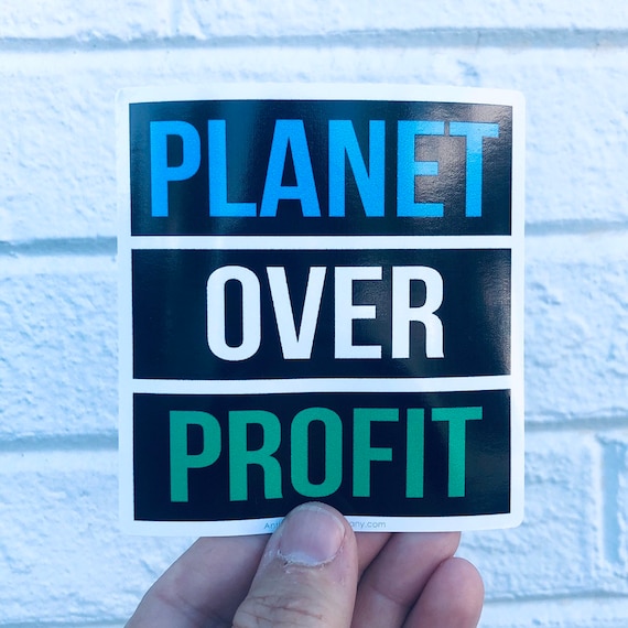 Planet over profit vinyl sticker | Etsy