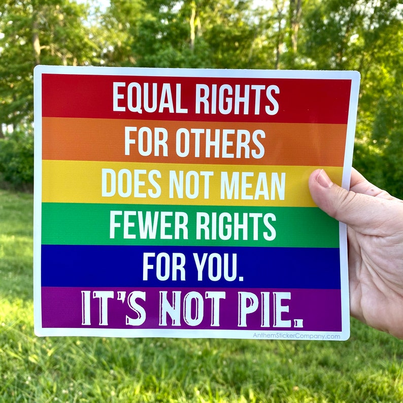 LARGE 6" WIDE Equal Rights for Others (it's Not Pie) Vinyl Sticker - Etsy