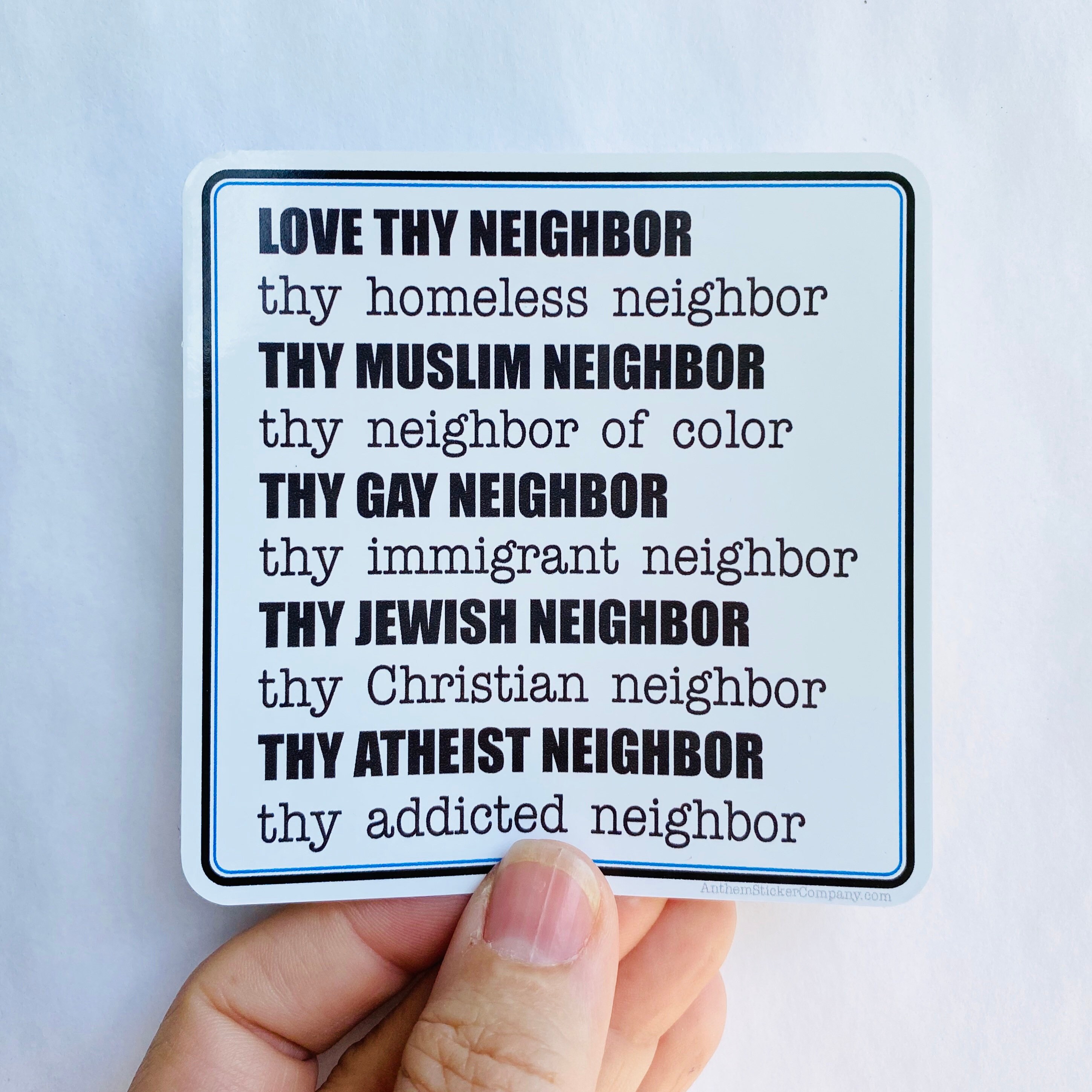 Love All Thy Neighbors Vinyl Sticker | Etsy