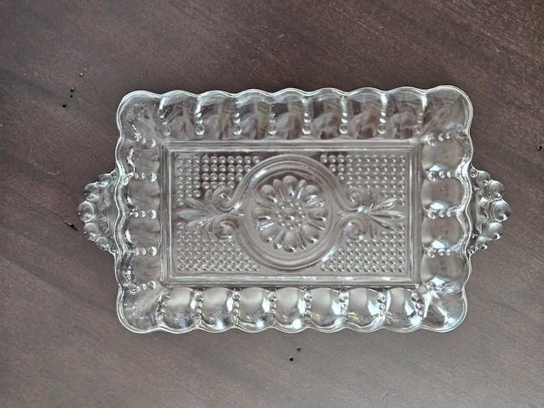 Vintage Anchor Hocking Rectangular Pressed Glass Relish Dish - Etsy