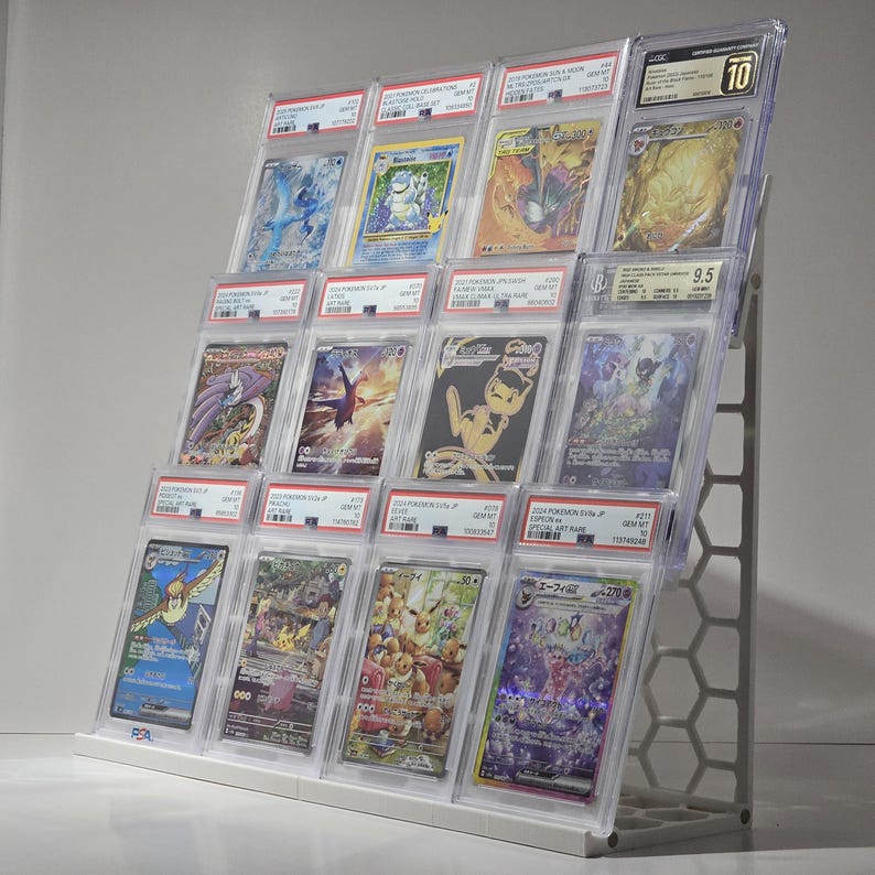 Graded Card Display Tower – Magnetic Expandable Stand for PSA, BGS, CGC ...