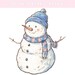 10 Cute Snowman Clipart PNG, Kawaii Christmas Clip Art Bundle, Festive ...