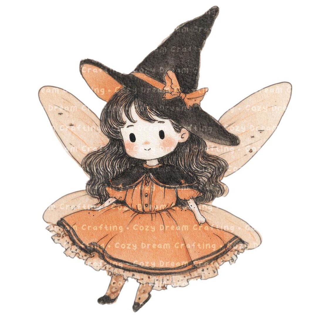 9 Halloween Fairy Clipart Bundle, Halloween Printable PNG, Cute Witchy ...