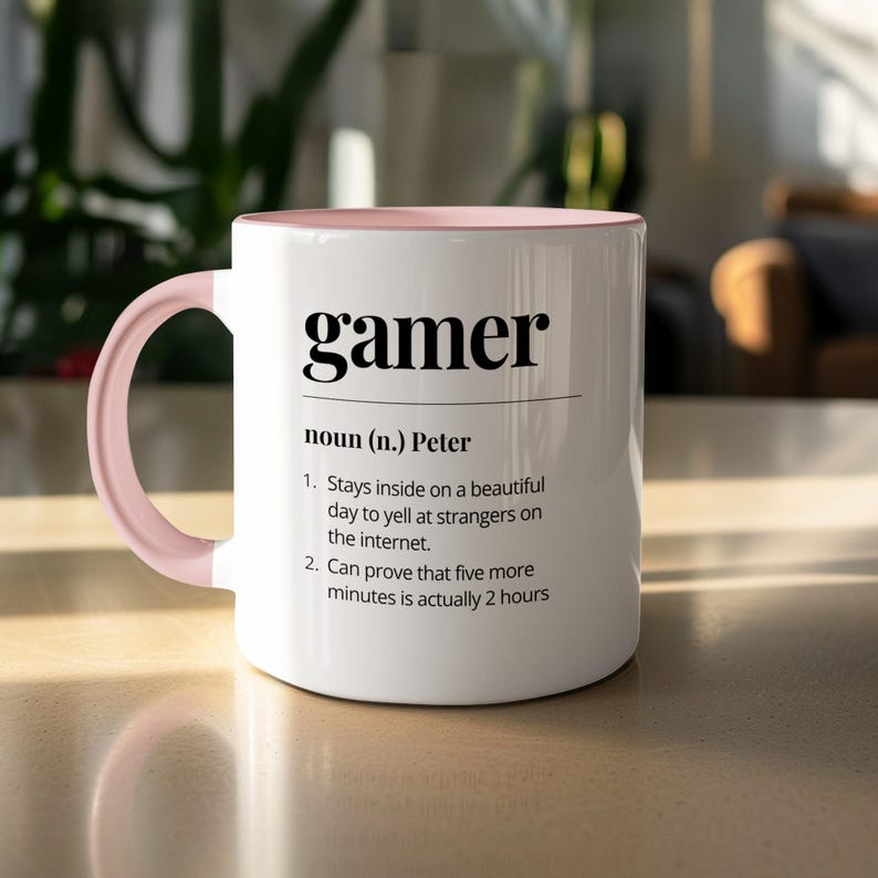 Personalised Gamer Mug - Funny Definition Coffee Cup - Custom Name ...
