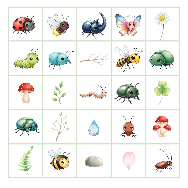 Watercolor Insect Clipart Bundle | 61 Bug & Nature Elements (PNG) - Etsy