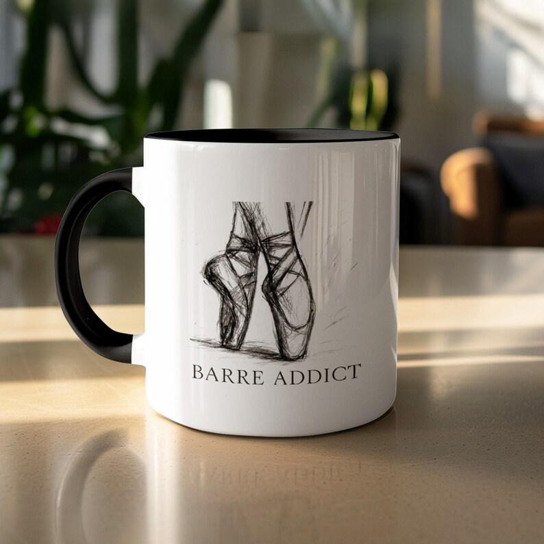 Barre Addict Mug | Pointe Shoe Sketch, Ballet Lover Gift - Etsy UK