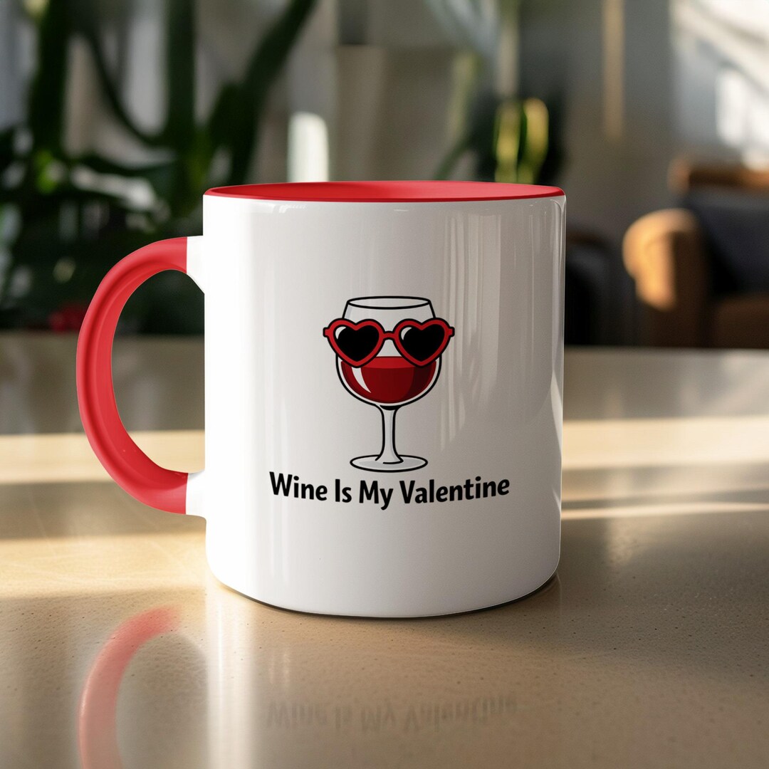 Wine is My Valentine Mug, Funny Wine Lover Gift - Etsy UK