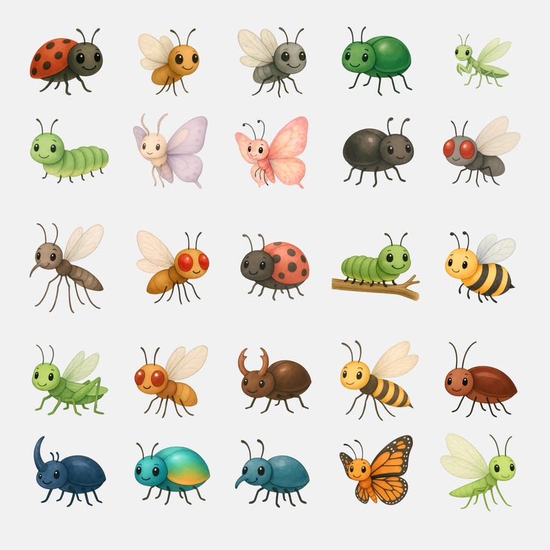 Watercolor Insect Clipart | Bug Illustrations, Commercial Use (PNG ...