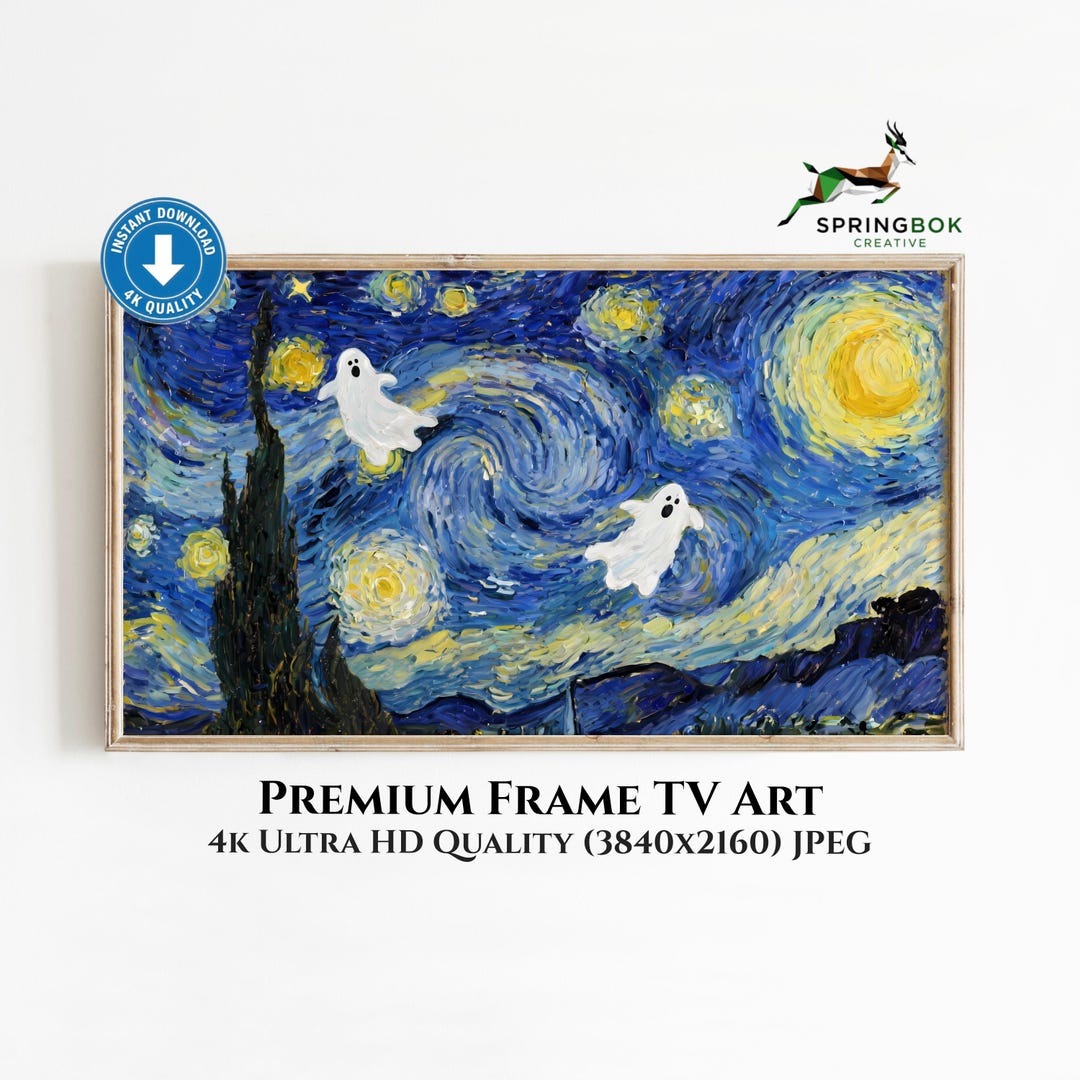 Van Gogh Starry Night Halloween Frame TV Art: Spooky Ghosts (digital ...