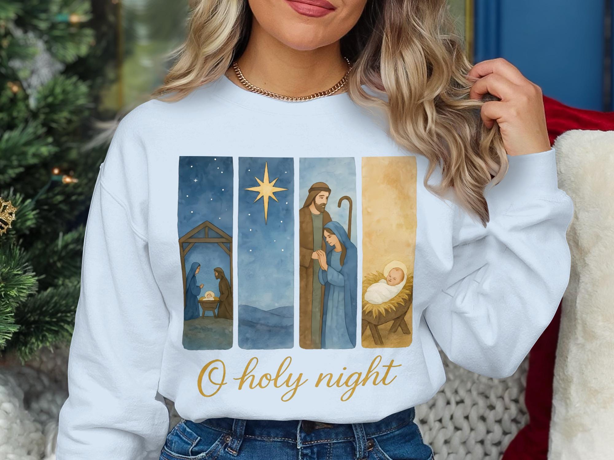 O Holy Night PNG, Nativity Scene Watercolor, Christian Christmas ...