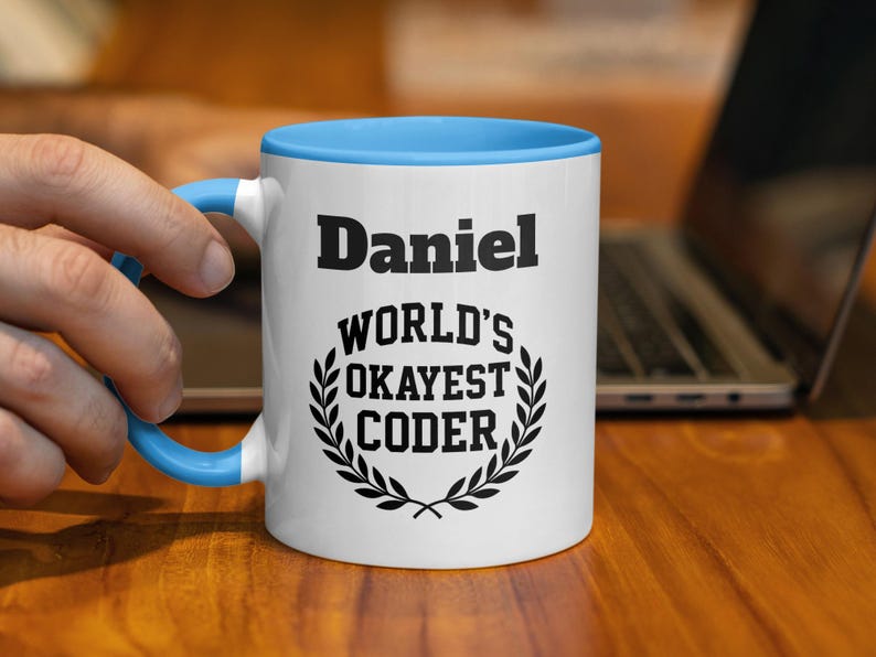 Personalized Coder Mug, World's Okayest Coder, Funny Programmer Gift ...
