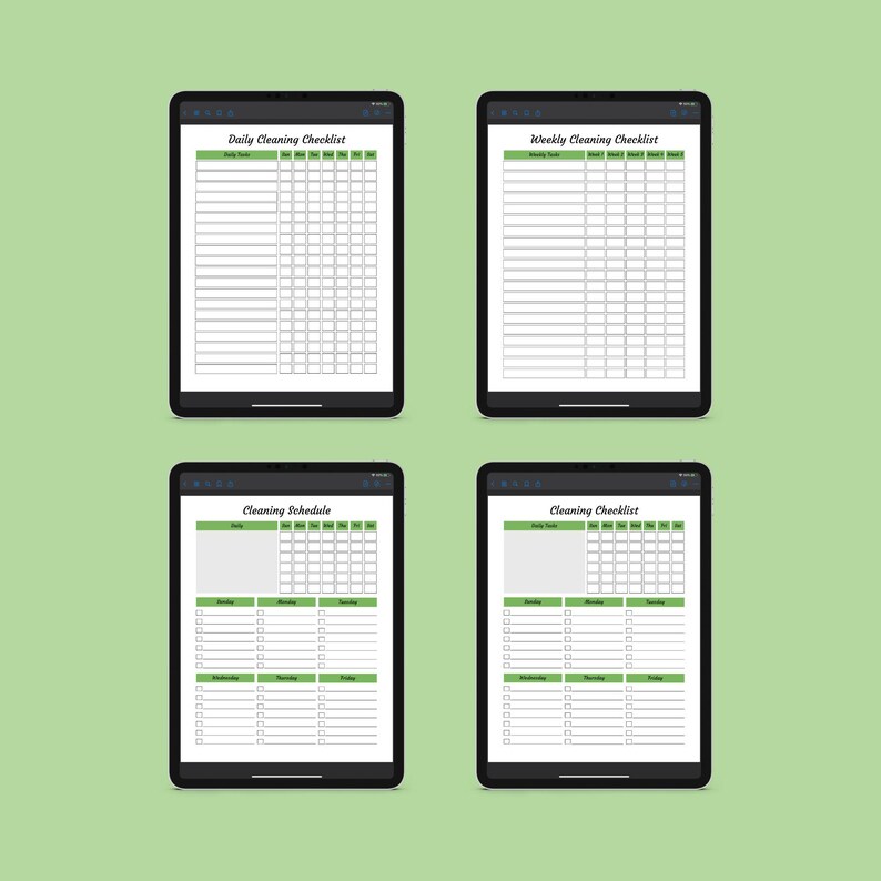 Home Cleaning Planner | Daily, Weekly, Monthly Chore Checklist (PDF) - Etsy