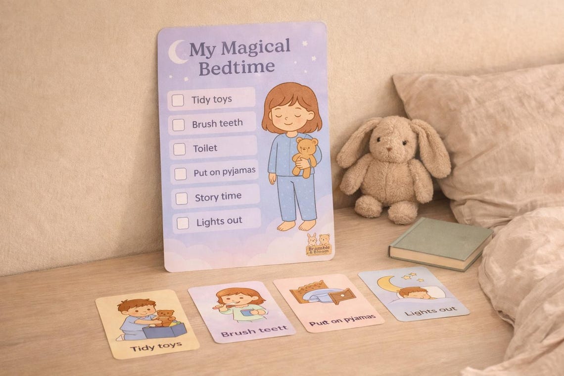 Morning & Bedtime Routine Charts for Kids – Visual Routine Pack With ...