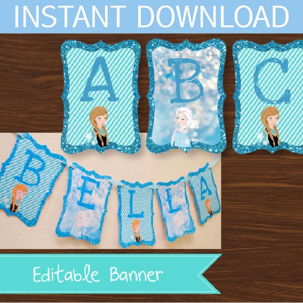 Frozen Bunting - Etsy