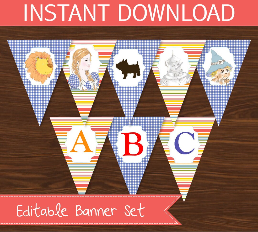 Wizard of Oz Banner DIY Printable Kit INSTANT DOWNLOAD - Etsy