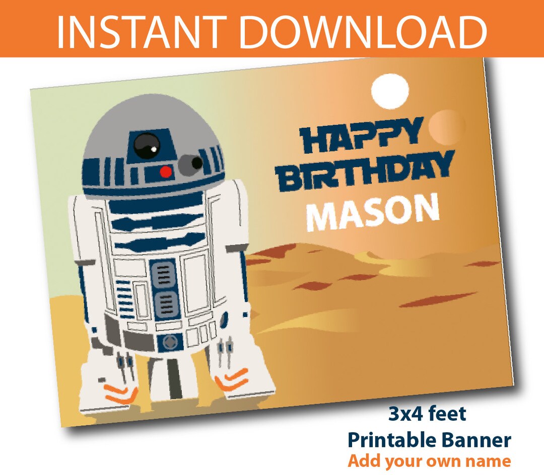 Star Wars Banner DIY Printable INSTANT DOWNLOAD Star Wars Gifted Stars ...