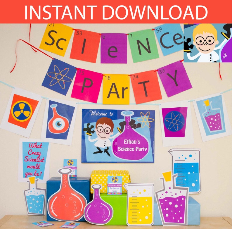 Science Party Decorations & Props Printable Kit INSTANT - Etsy