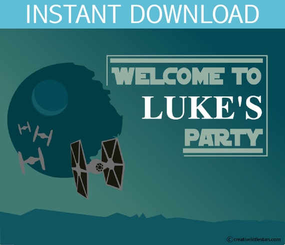 Star Wars Welcome Sign DIY Printable - INSTANT DOWNLOAD - Retro Star ...
