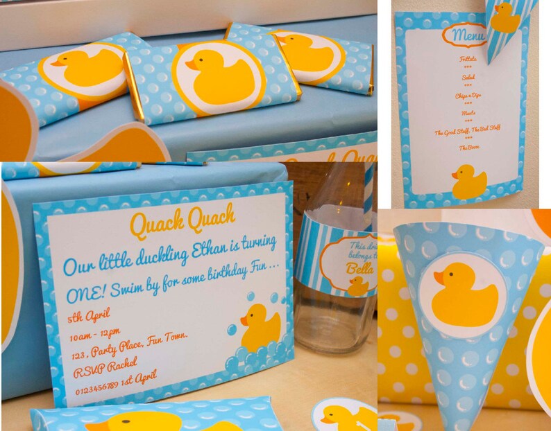 Rubber Ducky Party DIY Printable Kit INSTANT DOWNLOAD - Etsy