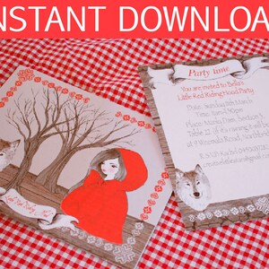 Little Red Riding Hood Invitation DIY Printable INSTANT DOWNLOAD - Etsy