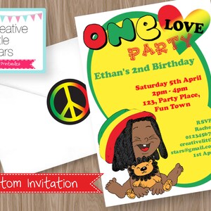 Rasta One Love Invitation Editable Instant Download 5x7 Invite and ...