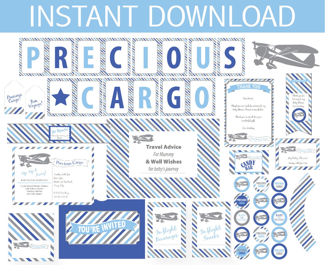 Precious Cargo Baby Shower DIY Printable Kit INSTANT - Etsy