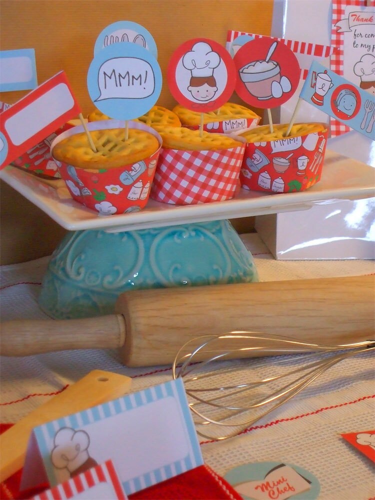 Cooking Party Boy Mini Chef Party DIY Printable Kit INSTANT - Etsy