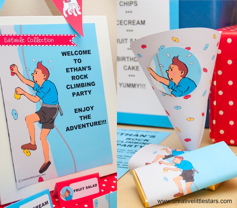 Rock Climbing Party DIY Printable Kit Instant Download - Etsy