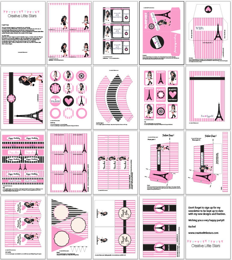 Paris Party DIY Printable Kit INSTANT DOWNLOAD - Etsy