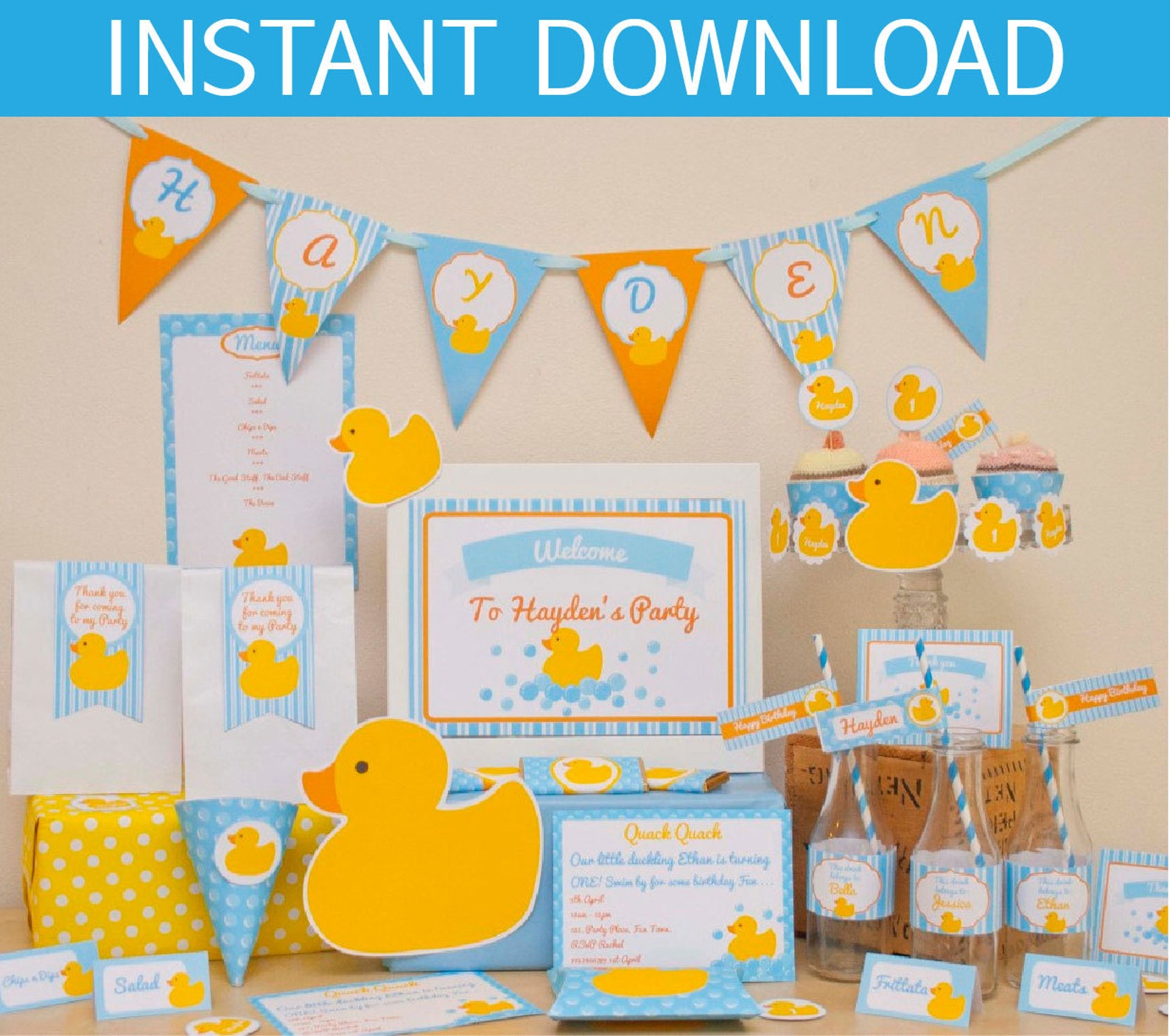 Rubber Ducky Party DIY Printable Kit INSTANT DOWNLOAD - Etsy