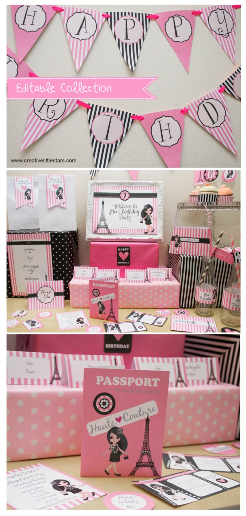 Paris Party DIY Printable Kit INSTANT DOWNLOAD - Etsy
