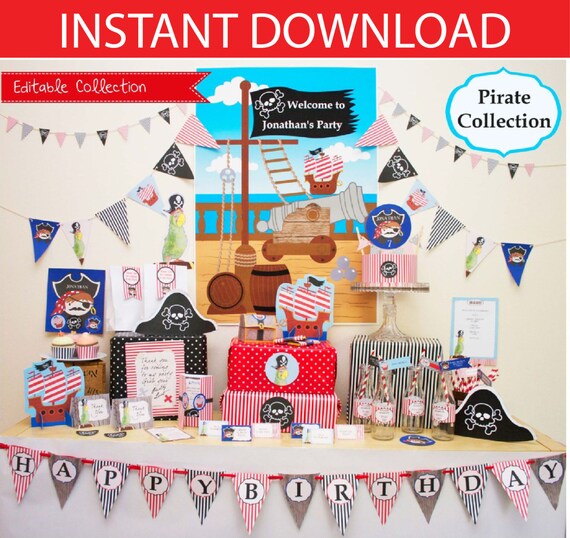 Pirate Party Printable Mega Set by CreativeLittleParties | Catch My Party
