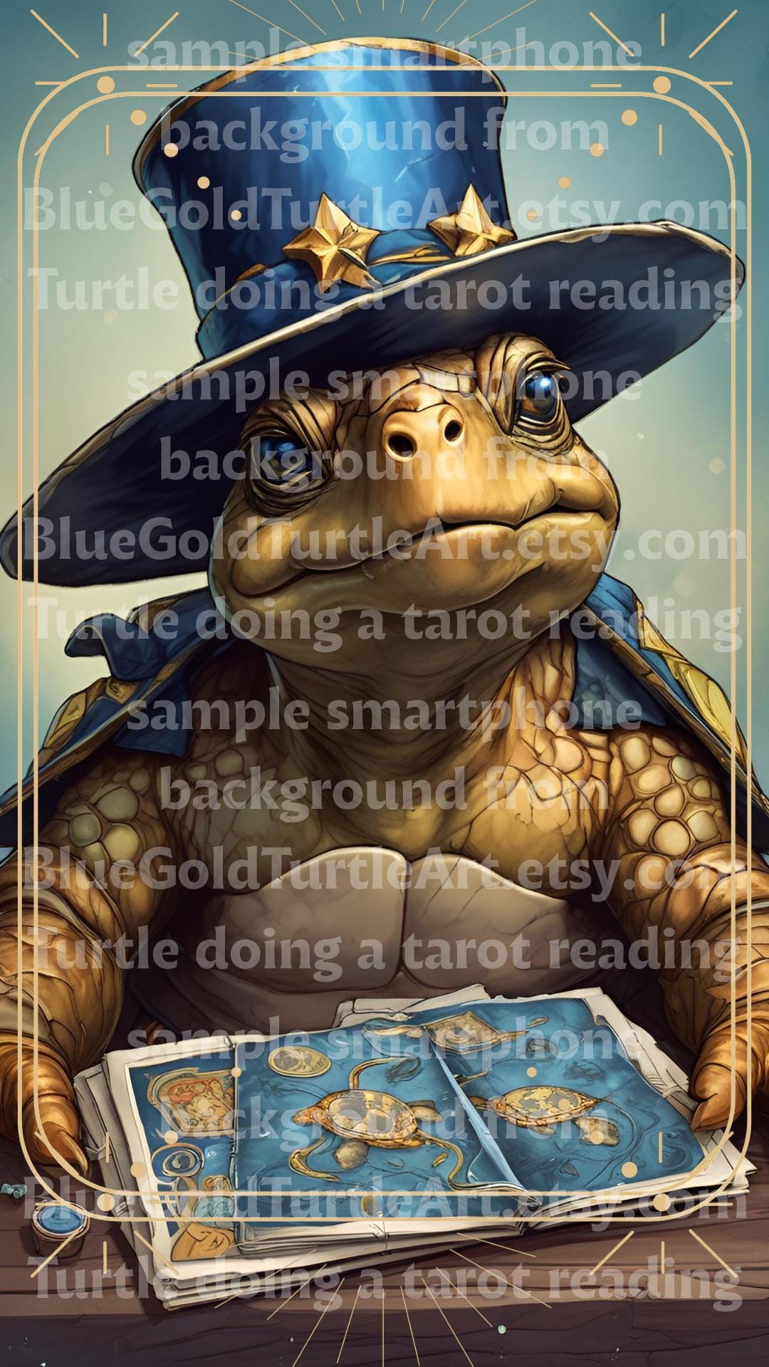 Turtle Tarologist| Fantasy Phone Wallpaper Tarot Turtle ART Digital ...