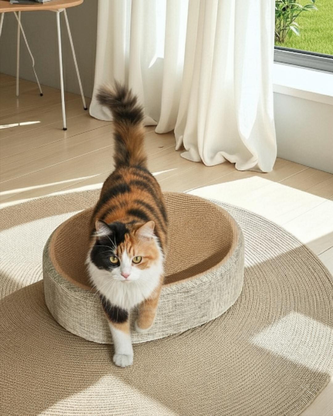 Althea Living - Caleta Natural Sisal Cat Scratcher, Bed and Scratching ...