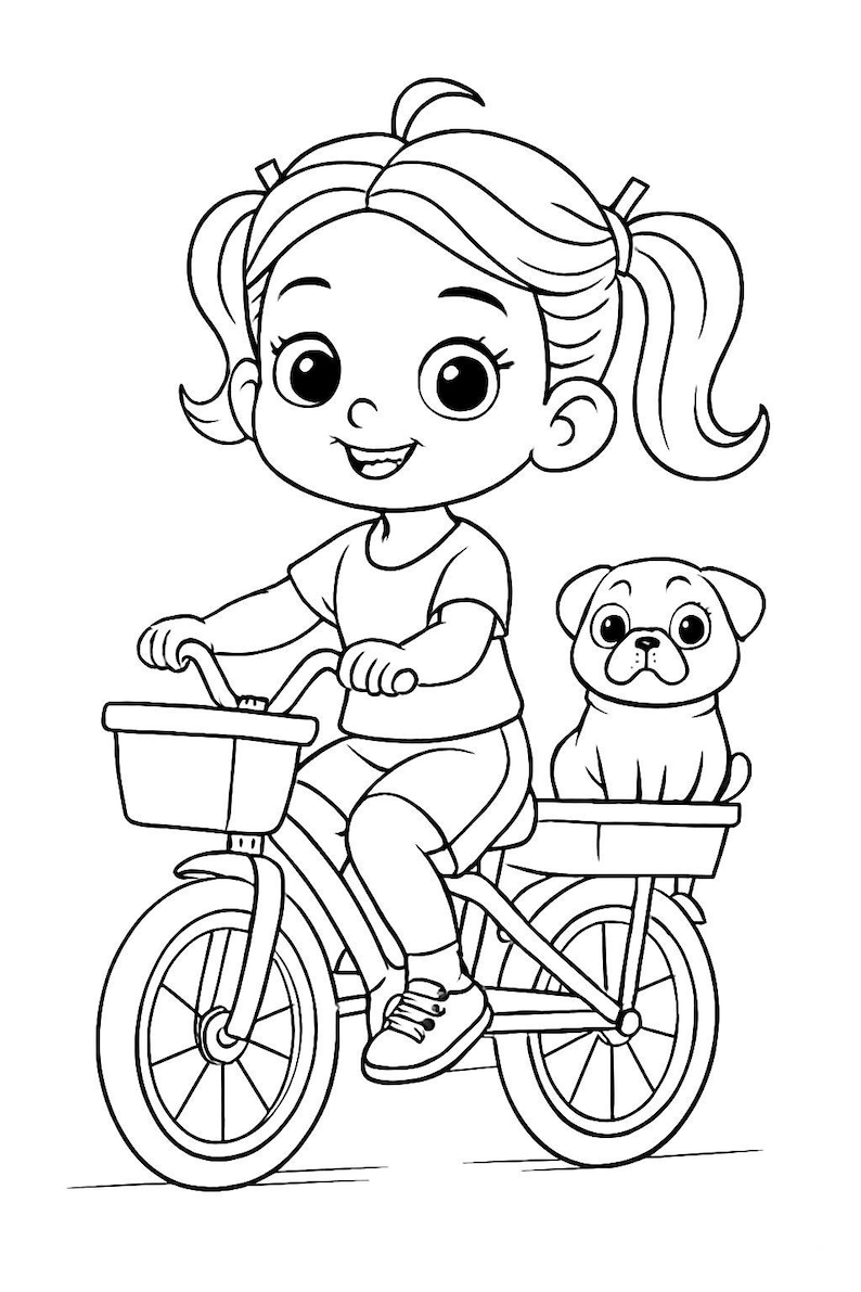 Coloring Page Children Learning Kids Play Education Dog - Etsy