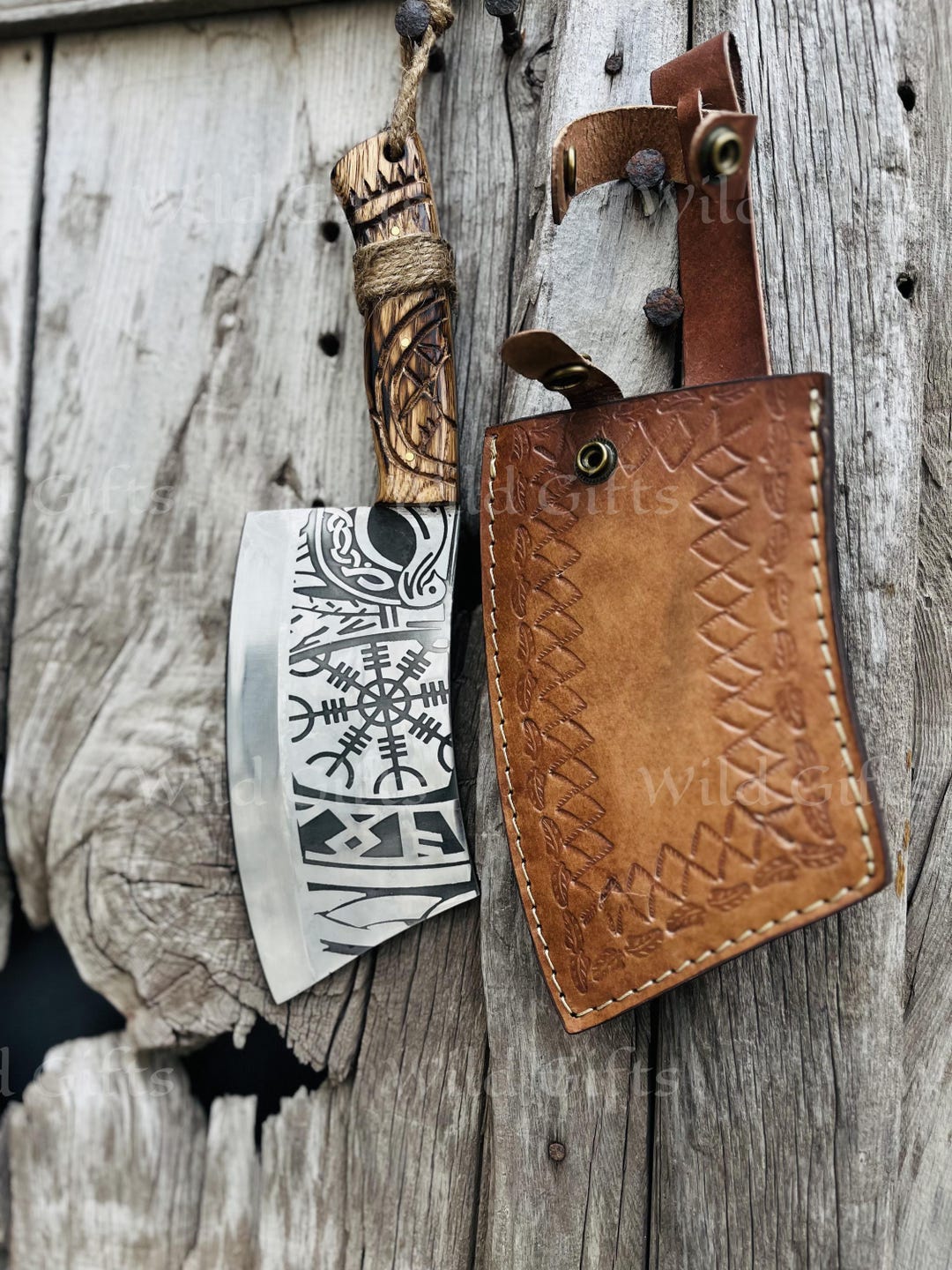 Hand-forged Viking Cleaver Knife: Rustic BBQ Cooking Gift - Etsy