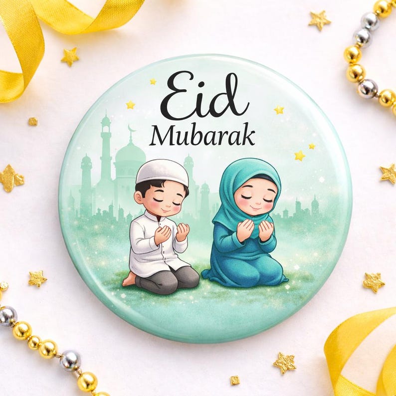 Eid Mubarak Pin Buttons – Ramadan Party Favors for Kids – Festival ...