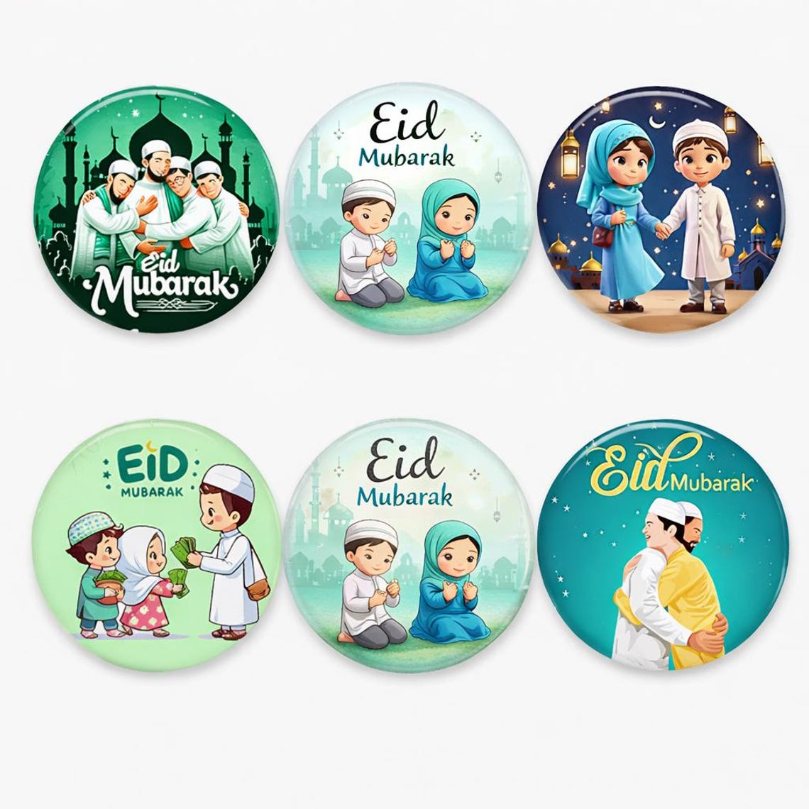 Eid Mubarak Pin Buttons – Ramadan Party Favors for Kids – Festival ...
