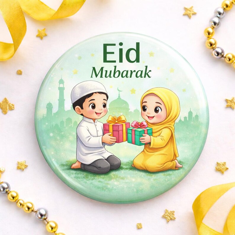 Eid Mubarak Pin Buttons – Ramadan Party Favors for Kids – Festival ...