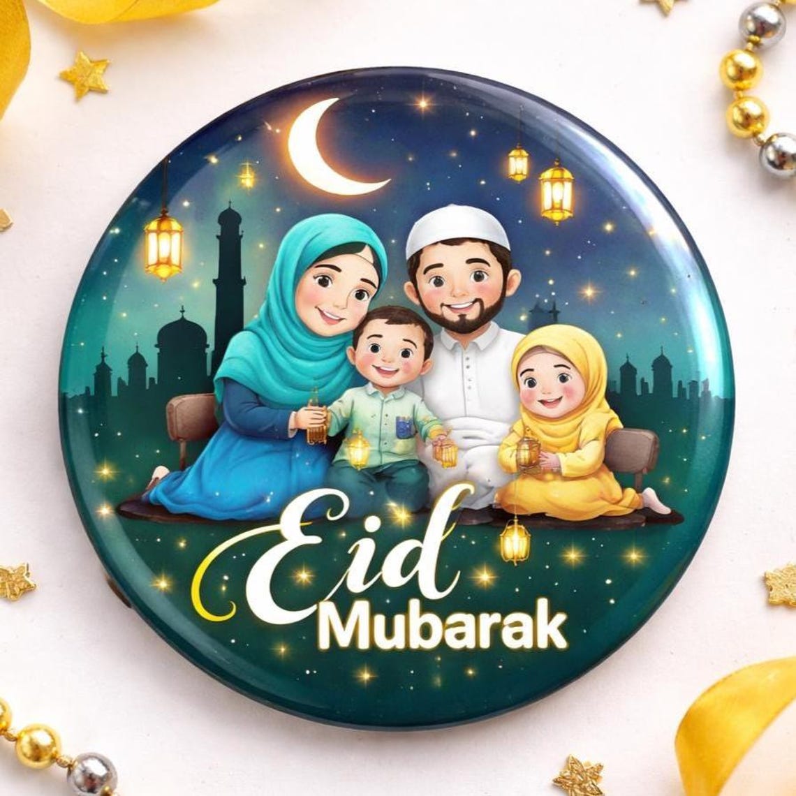 Eid Mubarak Pin Buttons – Ramadan Party Favors for Kids – Festival ...